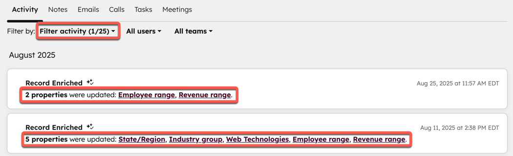 Enrich your contact and company data
